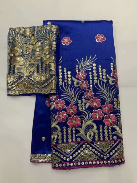 George Lace Fabric 5 Yards With French Lace 2 Yards For Sewing In GF106 ...