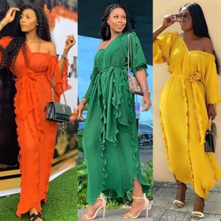 Hot Selling Long Dress In Chiffon Fabric Soft Material Women Dress ...